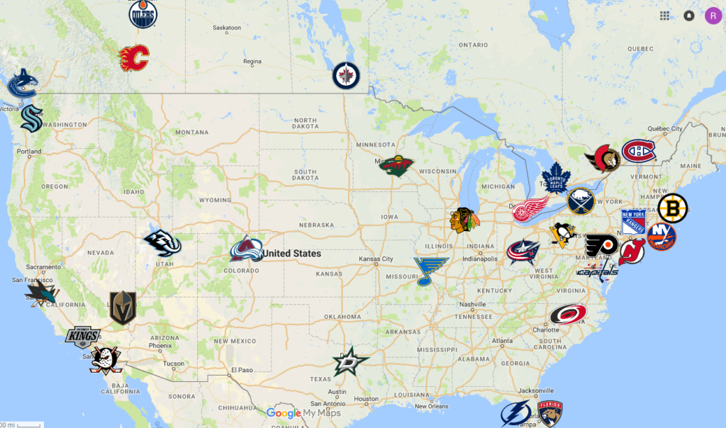 NHL Map - Sleepy Forest Sports